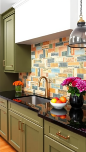 17 Stunning Olive Green Kitchen Cabinets with Black Countertops Ideas ...